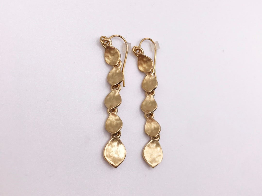 Vintage Signed RLL Ralph Lauren Gold-tone Long Dangle and Drop Earrings ...
