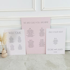 Seating Chart Sign Wedding Set of 3,seating Chart Set Wedding, Seating ...