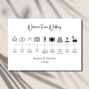 Wedding Timeline Sign, Wedding Timeline Sign Landscape, Minimalistic ...