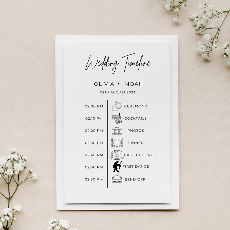 Editable Timeline for a Modern and Minimalist Wedding Instant Download ...