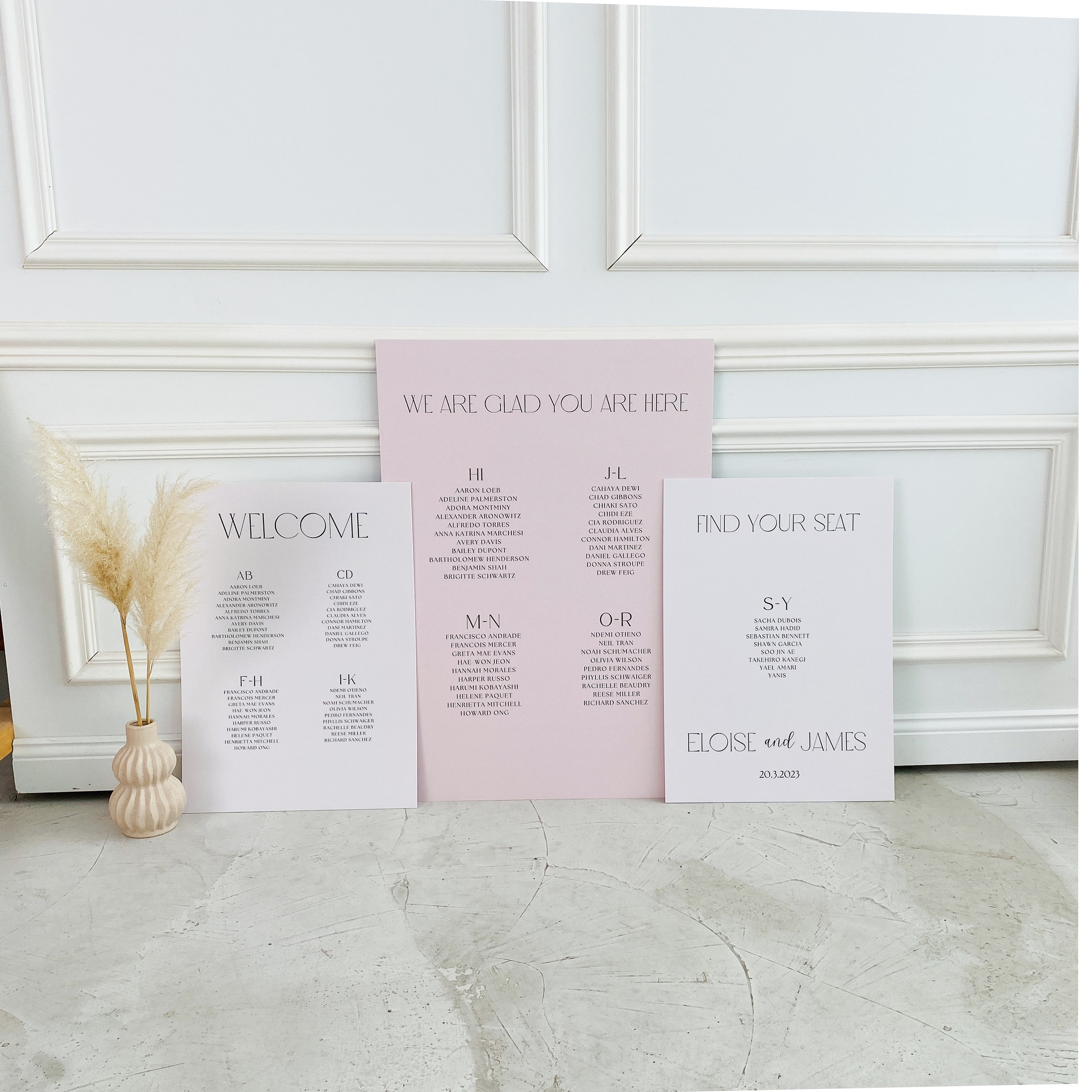 Seating Chart Sign Wedding Set of 3,seating Chart Set Wedding, Seating ...