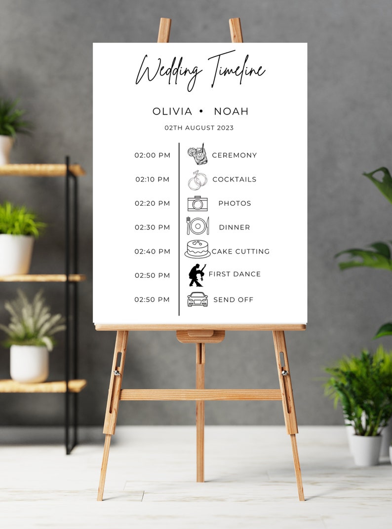 Editable Timeline for a Modern and Minimalist Wedding Instant - Etsy UK