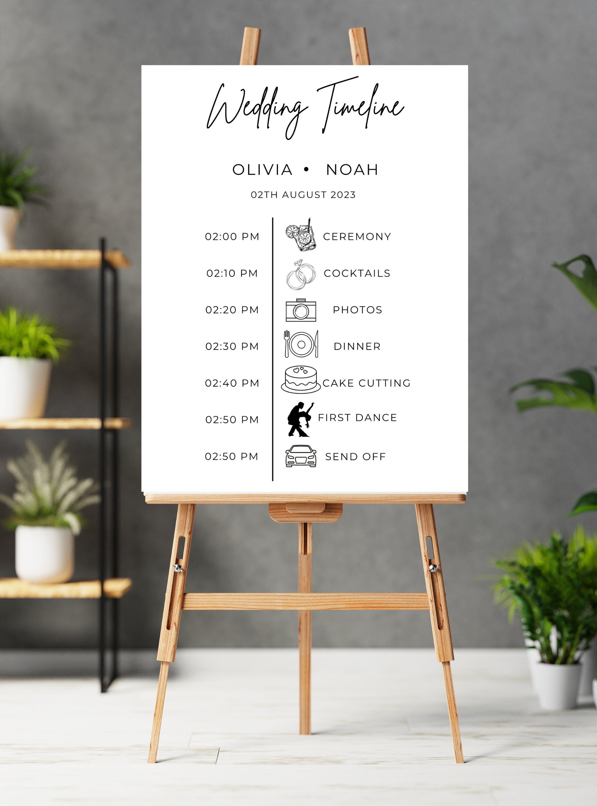 Editable Timeline for a Modern and Minimalist Wedding Instant Download ...
