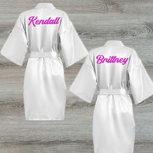 Personalized Satin Spa Party Robes for Girls, Toddler Kids Slumber ...