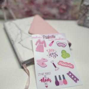 Spa Day Pamper Party Themed Sticker Sheet, Spa Party Gift Idea, Slumber ...