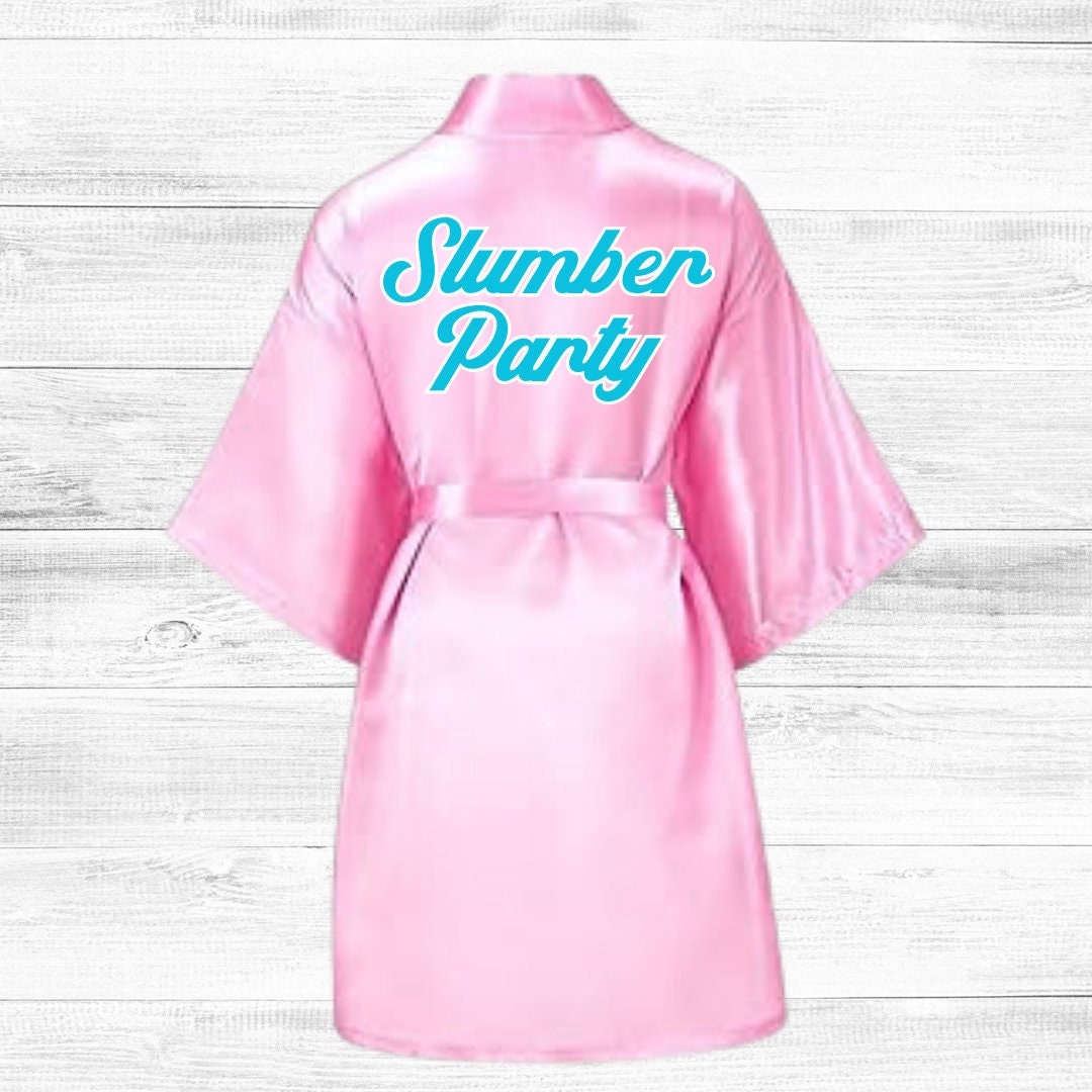 Custom Slumber Party Satin Robe for Girls Kids Custom Robe Tween ...