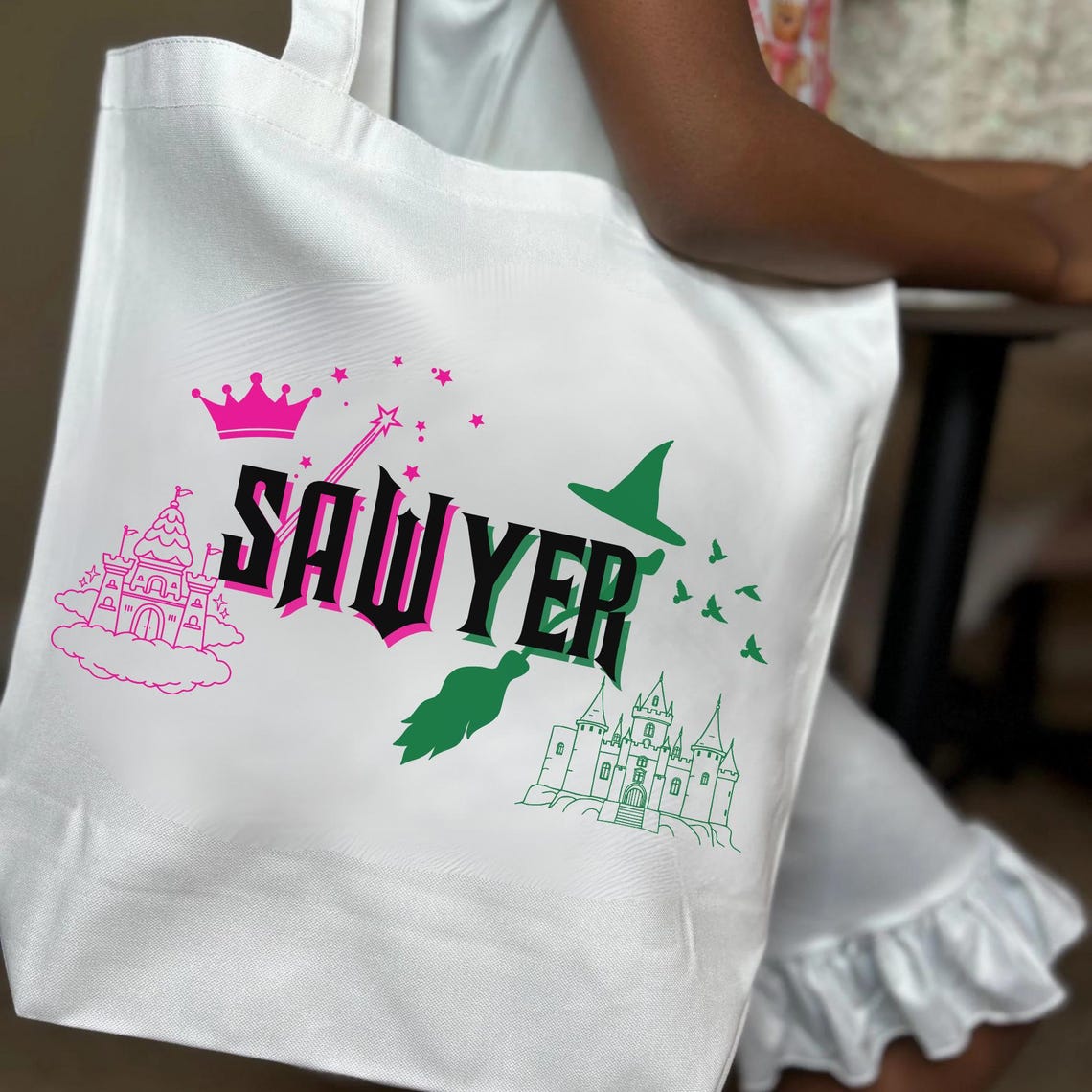 Personalized Wicked-themed Sleepover Tote Bag, Custom Holiday Birthday ...