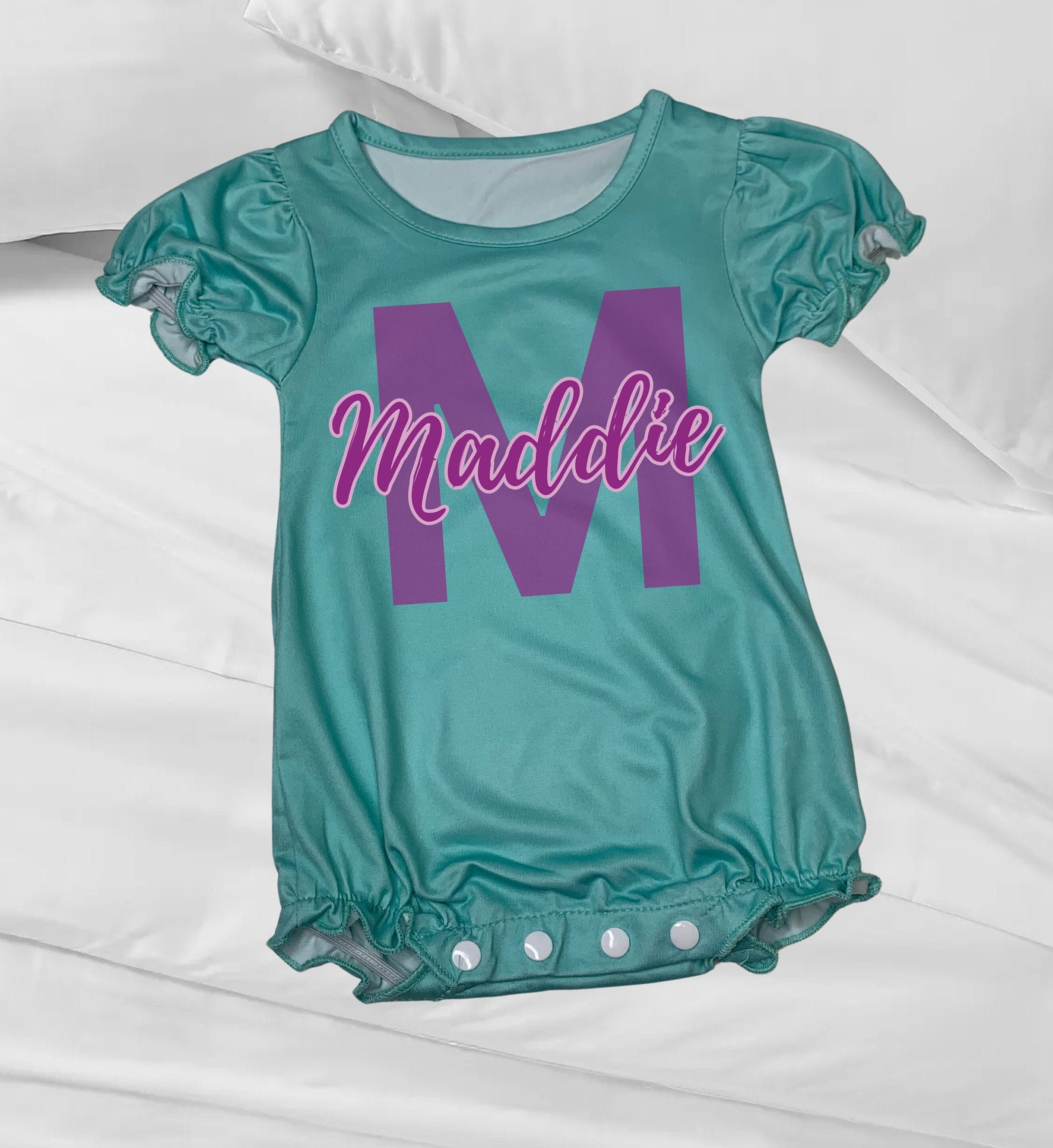 Newborn Girl Custom Name One-piece Sleeper Outfit, Personalized Toddler ...