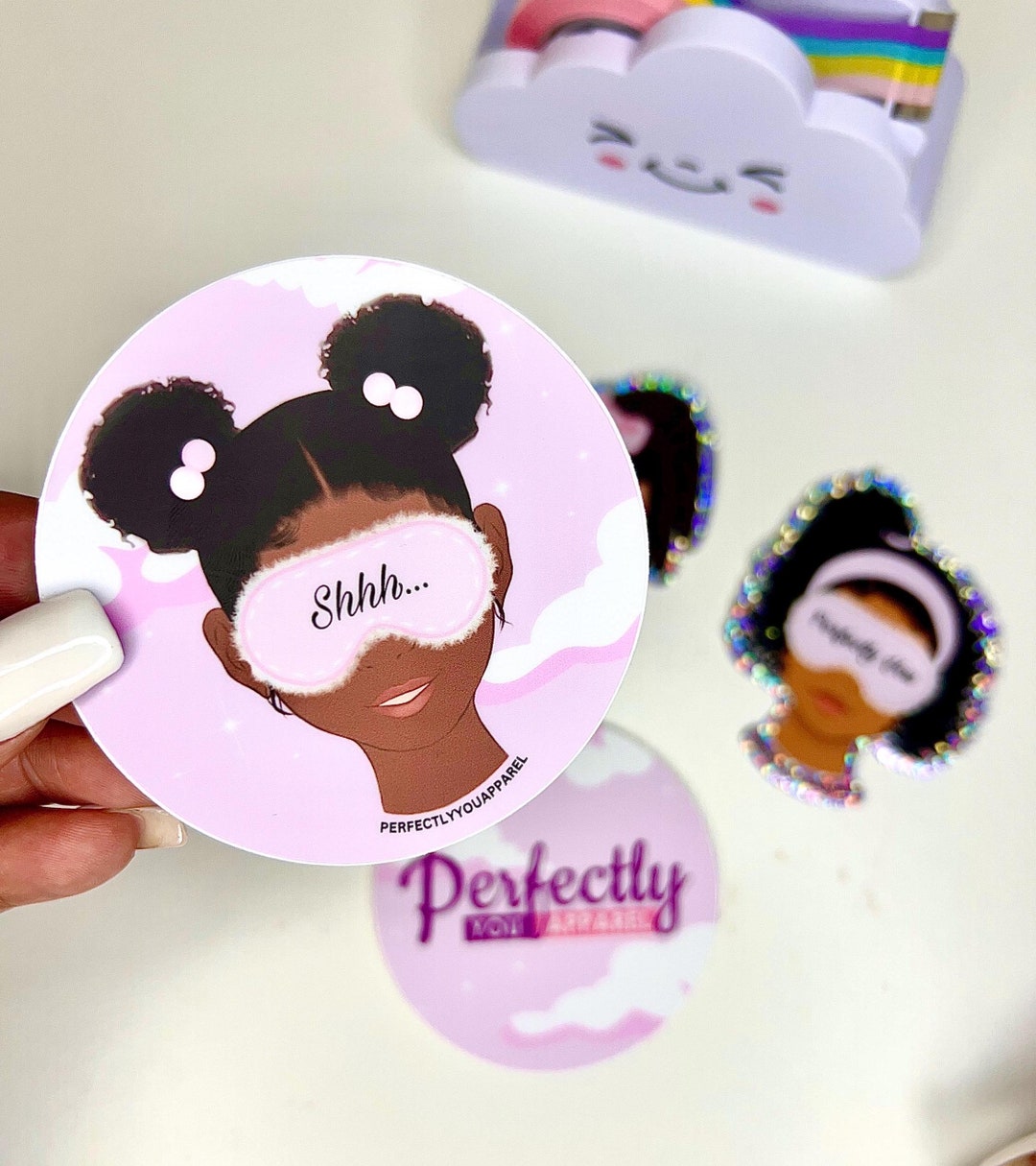 Circle Phone Case Stickers for Girls, Brown Skin Girl Stickers, Girly ...
