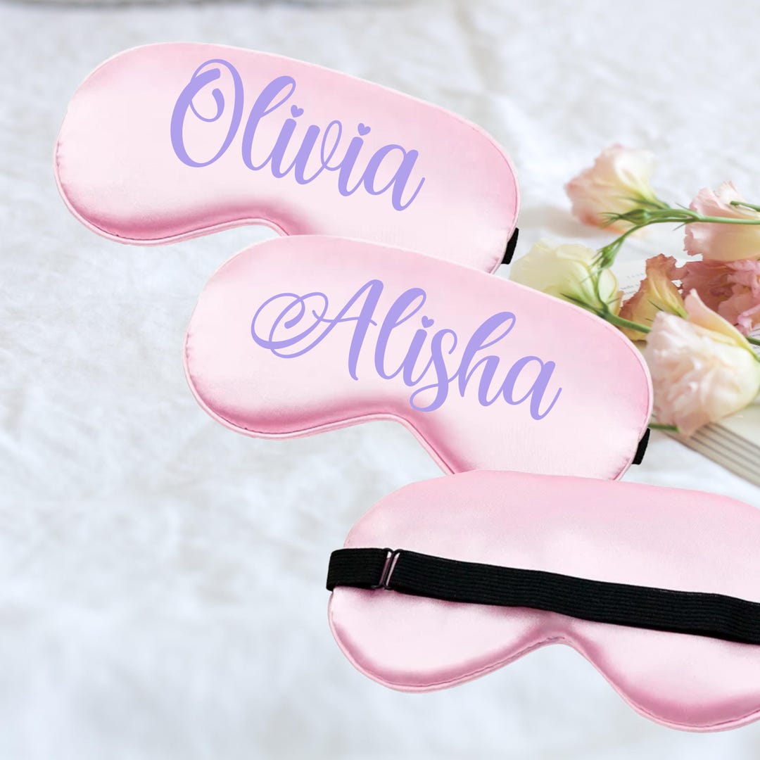 Ladies and Youth Personalized Spa Day Sleep Mask, Customized Adjustable ...