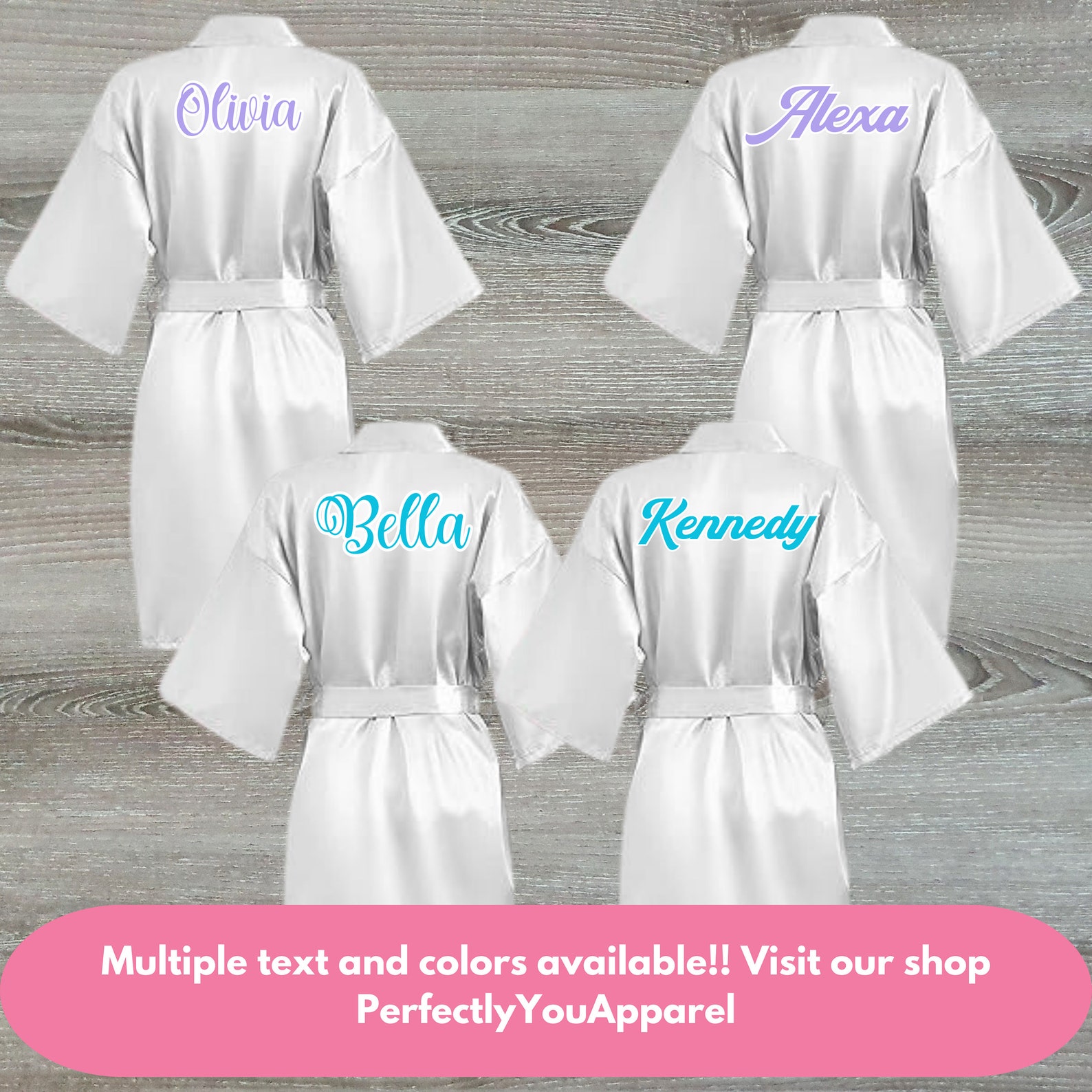Personalized Name Pamper Party Spa Robe for Girls Night-in or Birthday ...