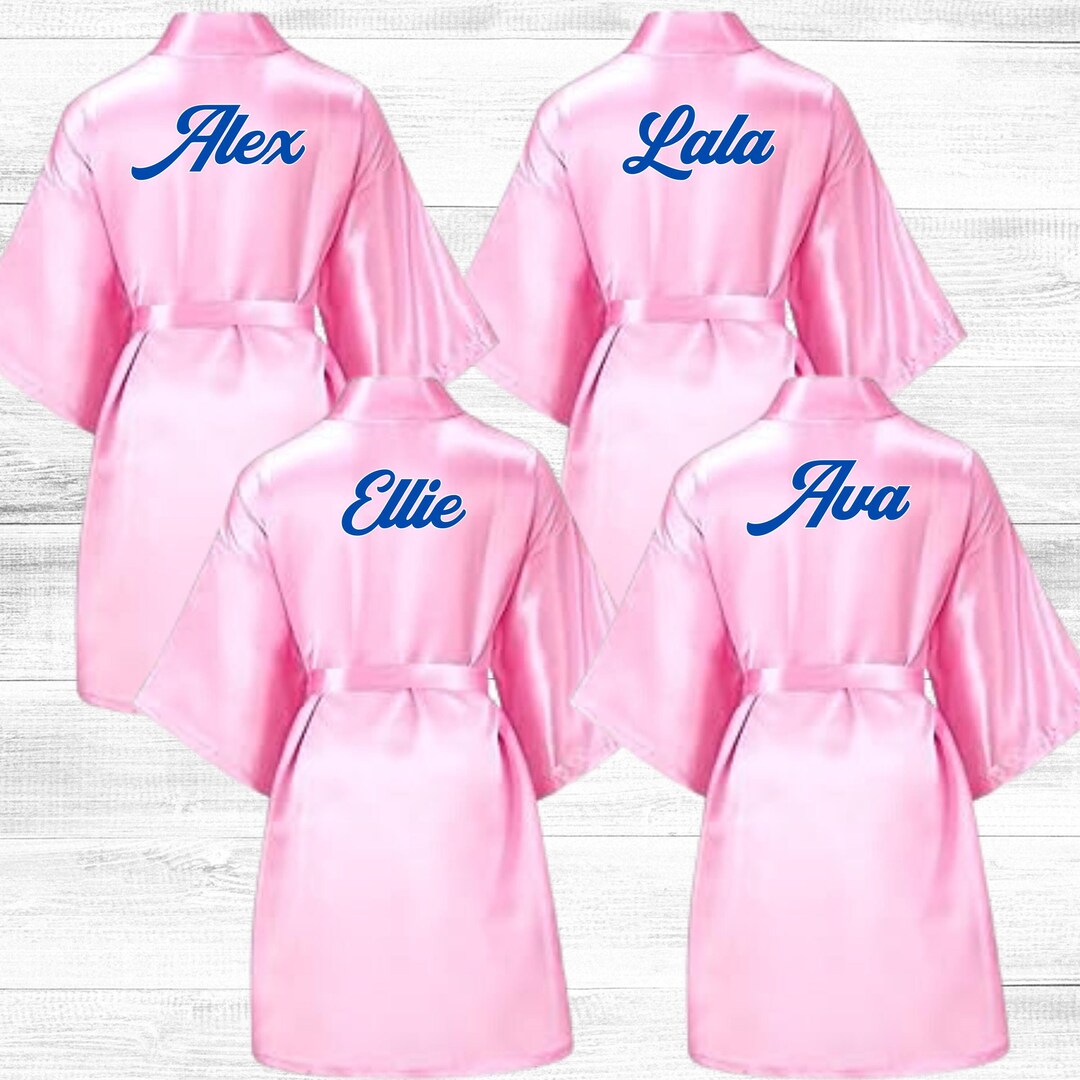 Personalized Satin Robe for Girls: Spa Party, Sleepover or Slumber ...