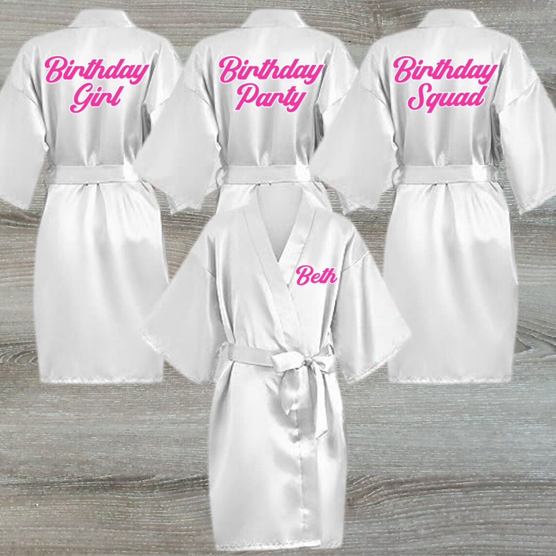 Customized White Satin Robes for Kids Little Girls Slumber Party and ...