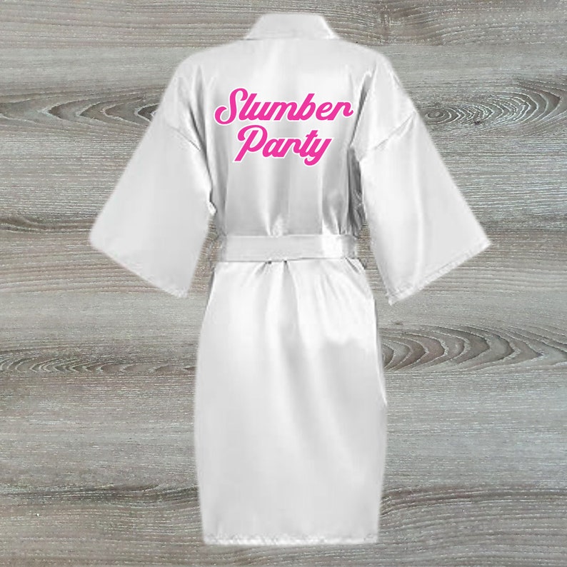 Customized White Satin Robes for Kids Little Girls Slumber Party and ...