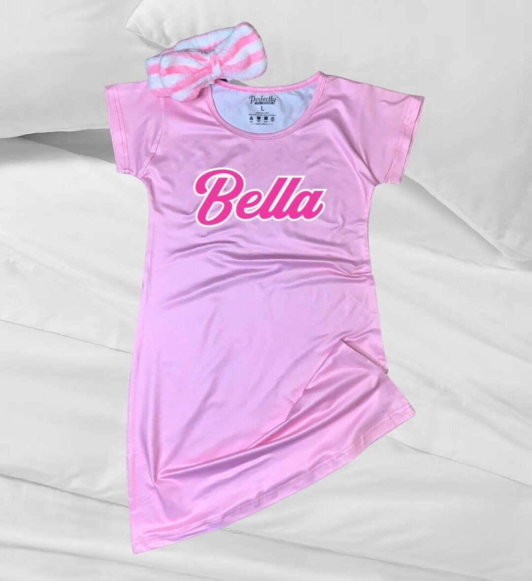 Personalized Girls Pajama Nightgown: Custom Sleepover Pjs for Girls ...