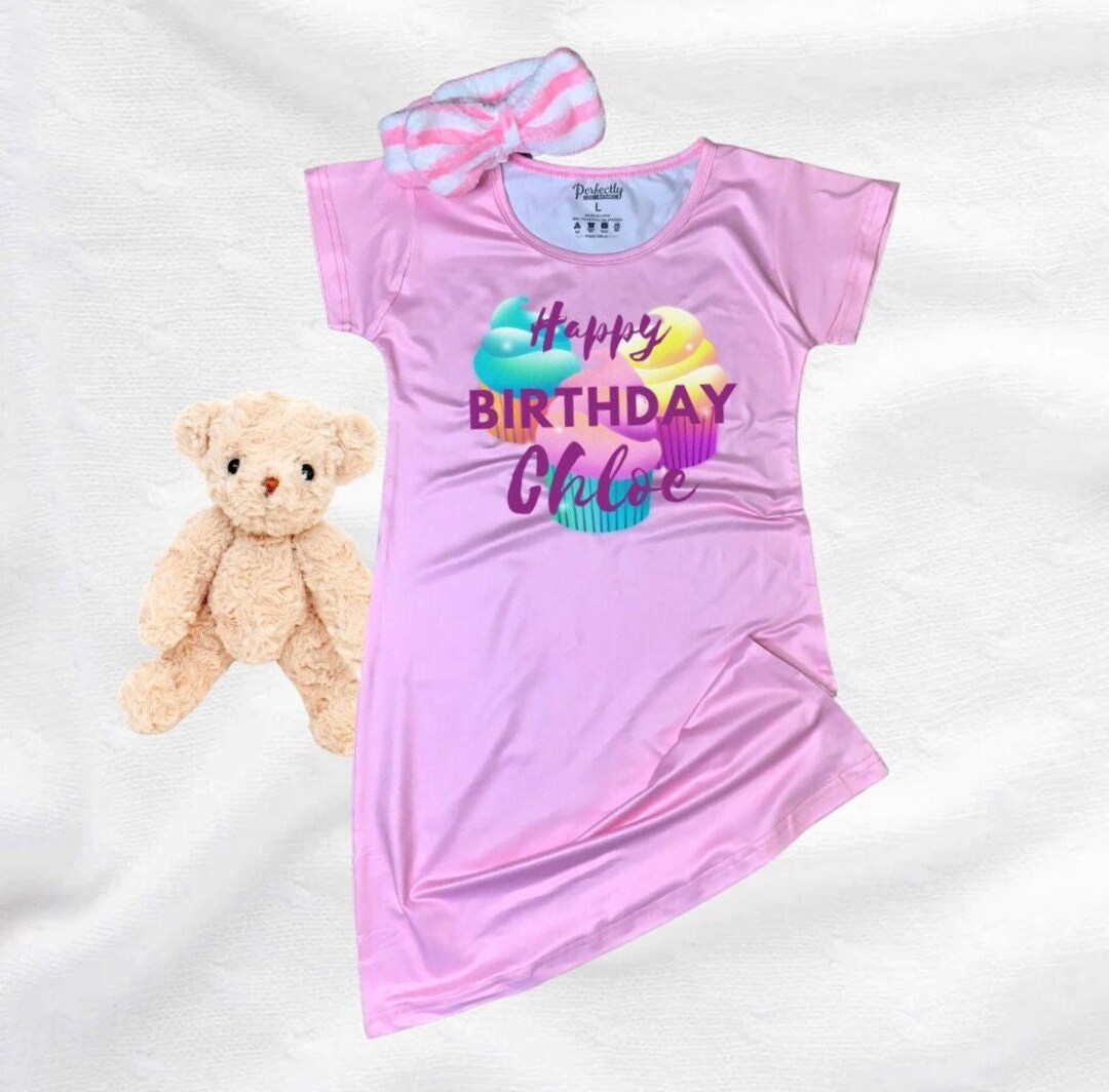 Personalized Birthday Nightgown: Pink Girls Custom Pjs - Etsy
