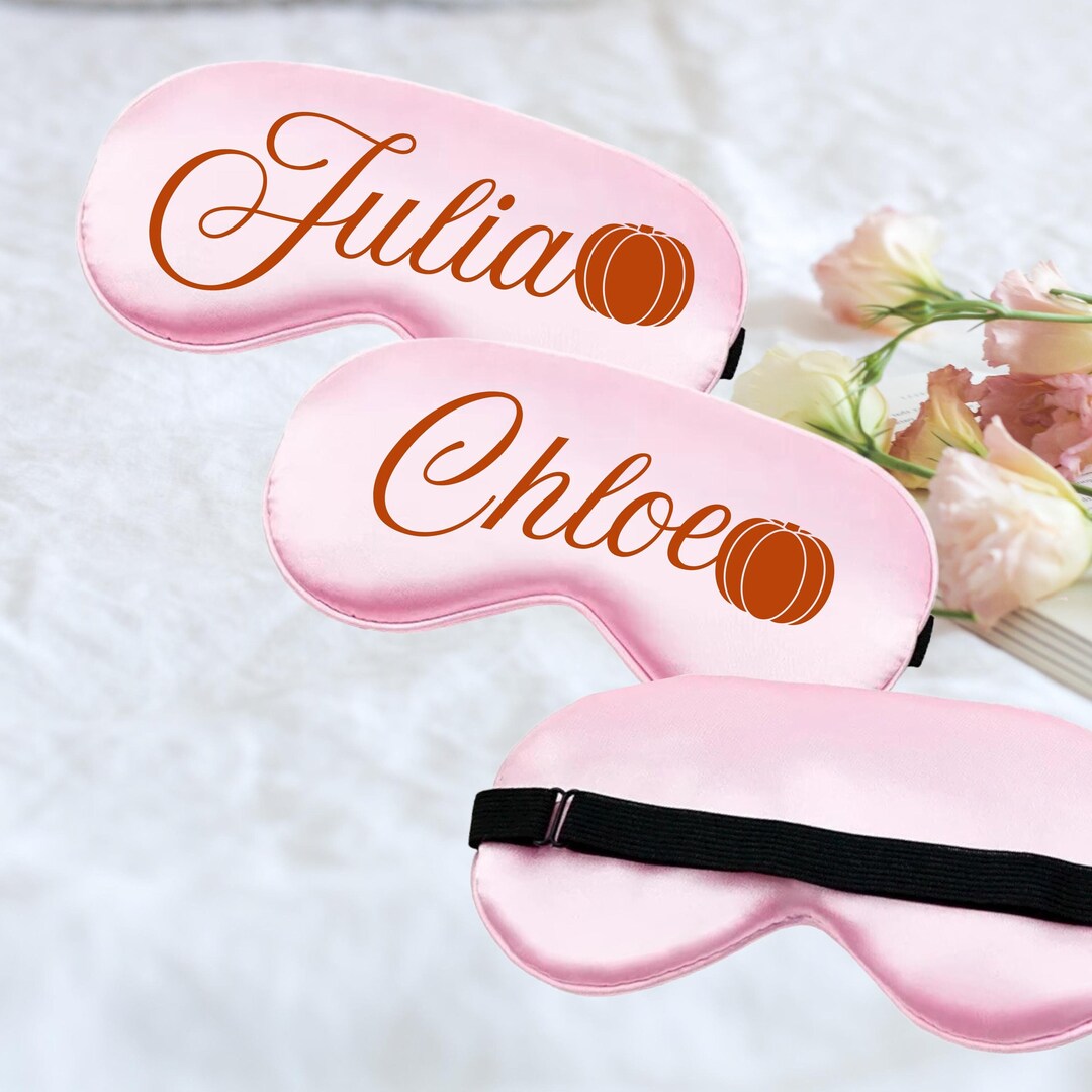 Custom Name Fall Themed Sleep Mask for Girls, Personalized Adjustable ...