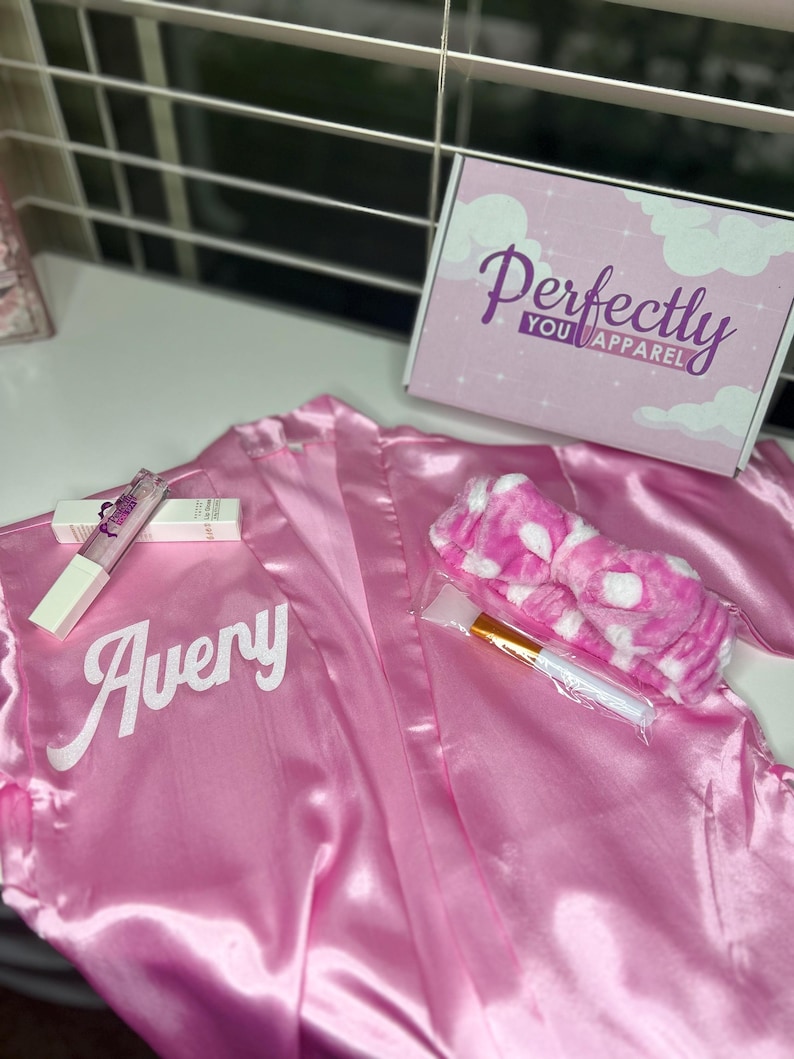 Personalized Satin Robe Gift Set: Spa Day Bundle - Etsy