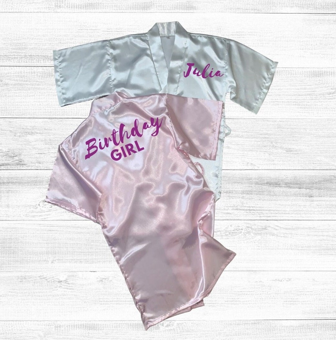 Personalized Birthday Girl Robes Custom Satin Robes for Girls Birthday ...