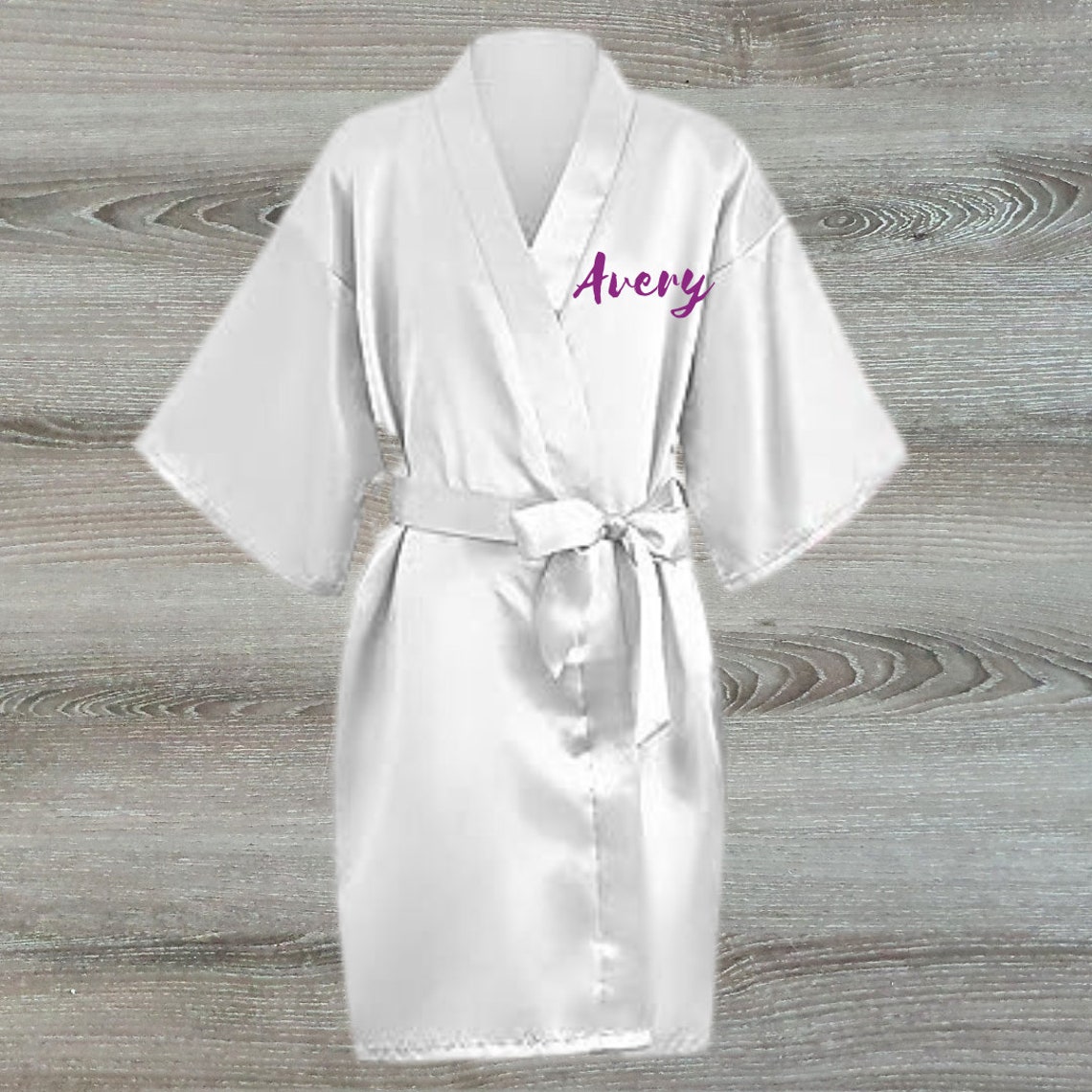 Custom Happy Birthday White Satin Robes for Girls Personalized Satin ...