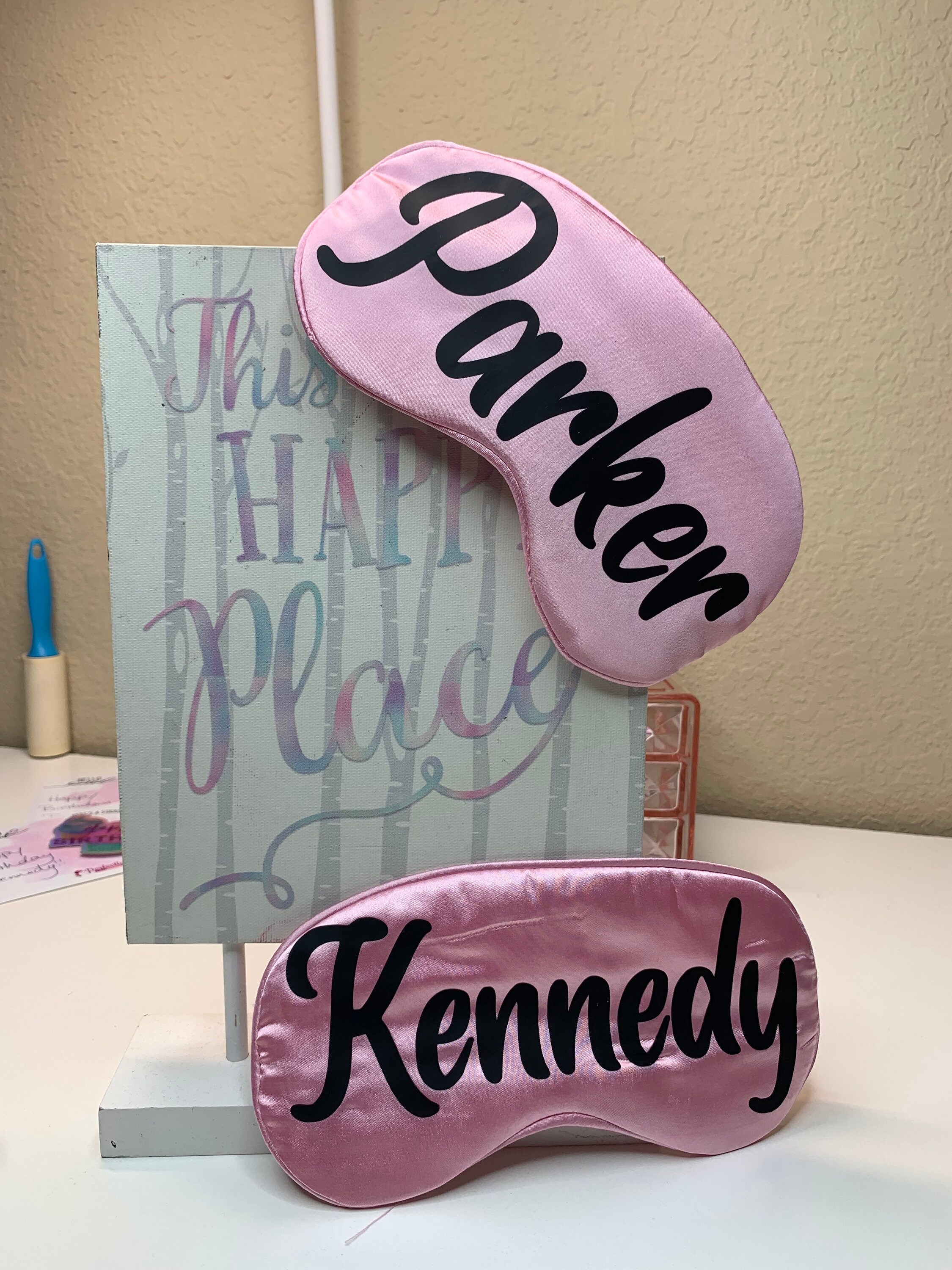 Personalized Satin Sleep Mask: Adjustable Strap, Slumber Party Gift ...
