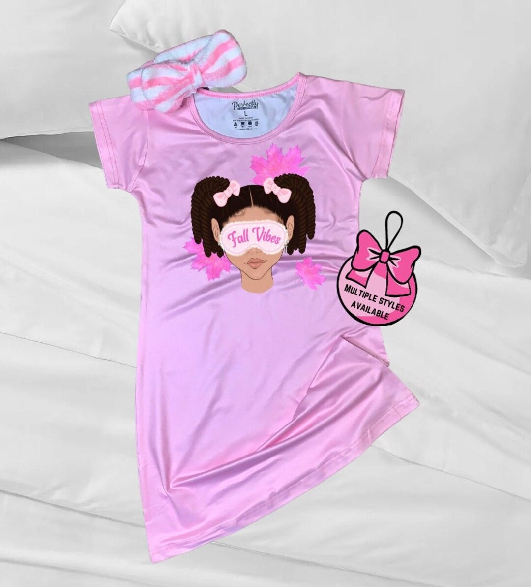 Fall Pink Toddler Nightgowns for the Holidays, Kids Holiday Pjs for ...