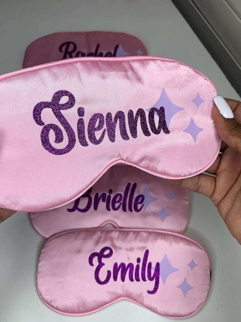 Personalized Satin Sleep Mask: Adjustable Strap, Slumber Party Spa Gift ...