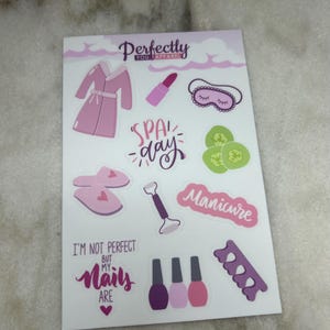 Spa Day Pamper Party Themed Sticker Sheet, Spa Party Gift Idea, Slumber ...