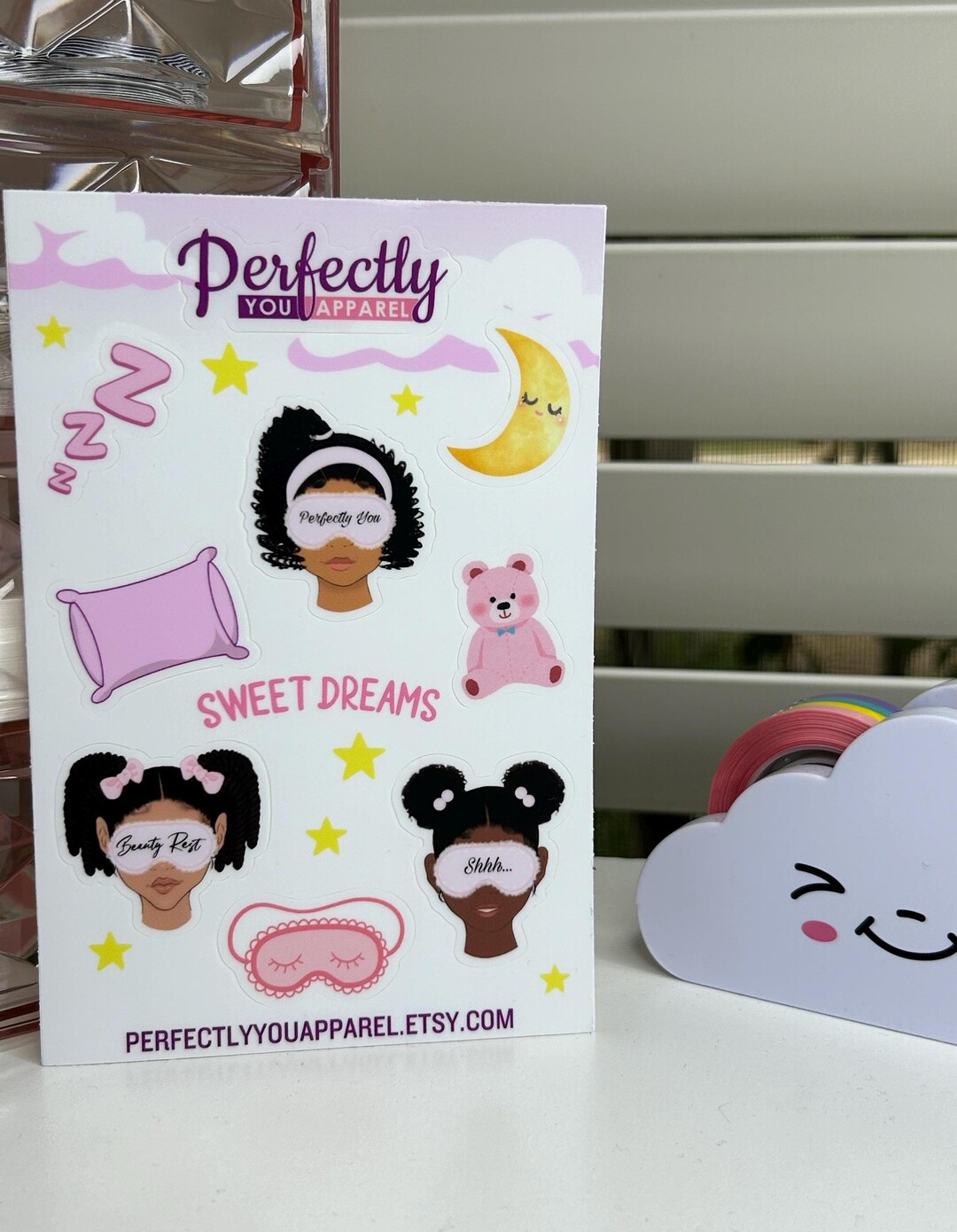 Girls Spa Day Themed Sticker Sheet, Slumber Party Stickers, Brown Skin ...