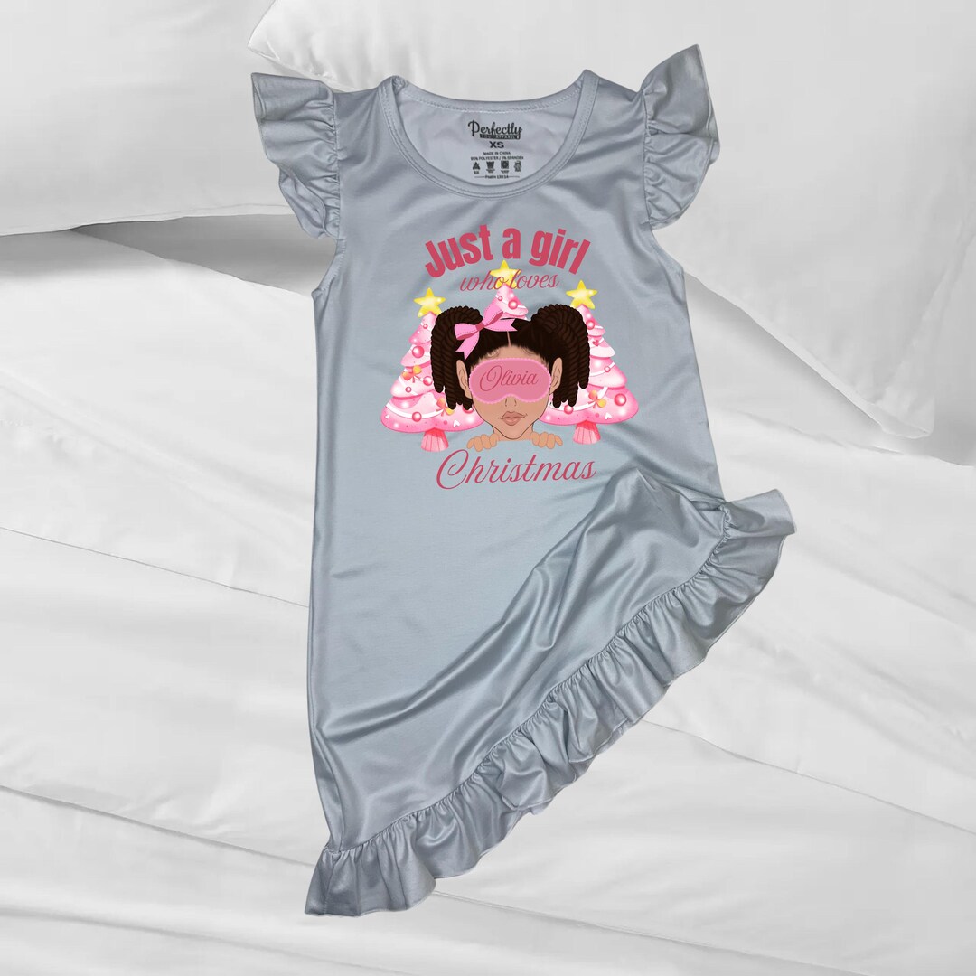Just a Girl Who Loves Christmas Personalized Holiday Nightgown for ...
