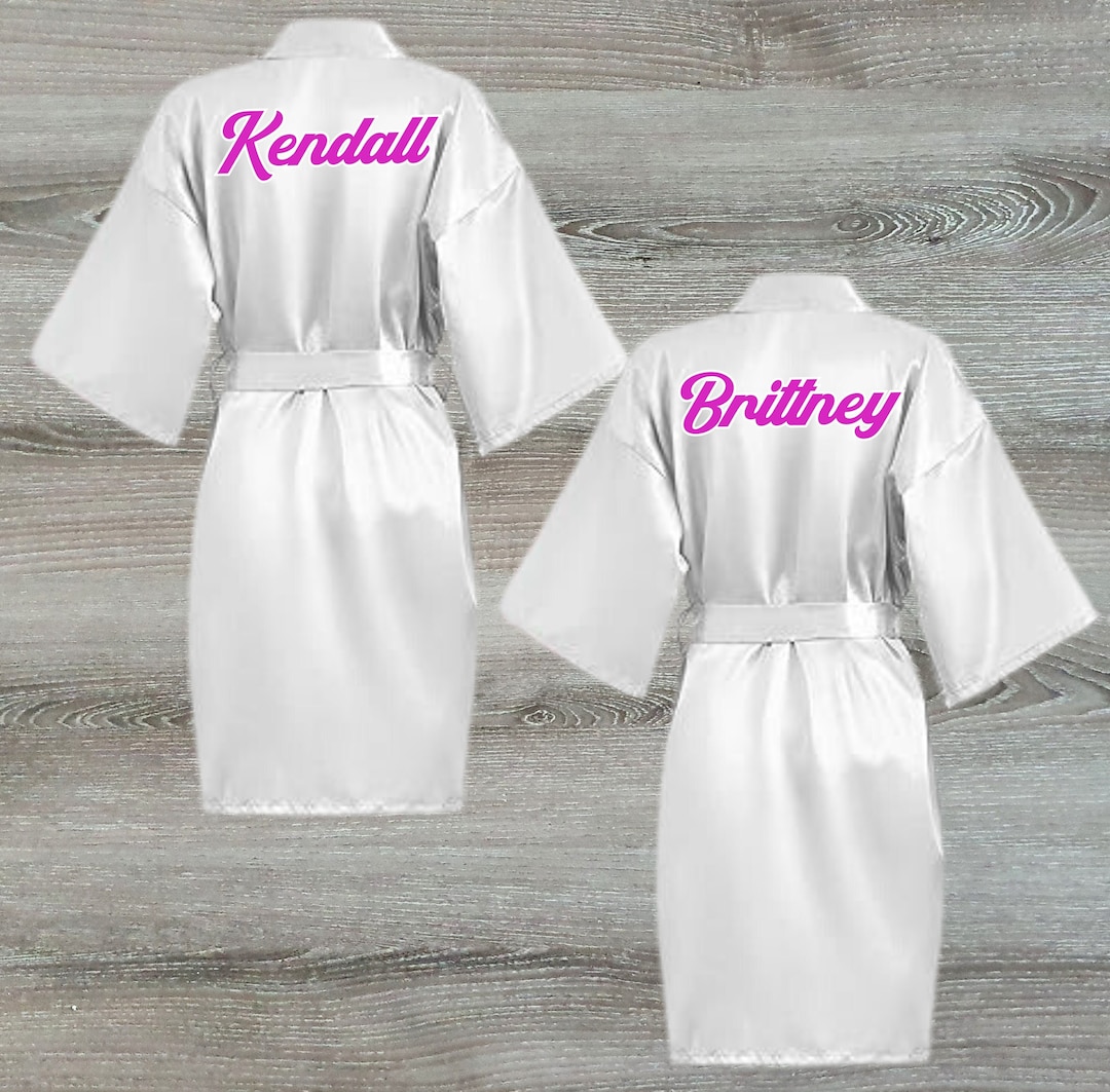 Personalized Satin Spa Party Robes for Girls, Toddler Kids Slumber ...