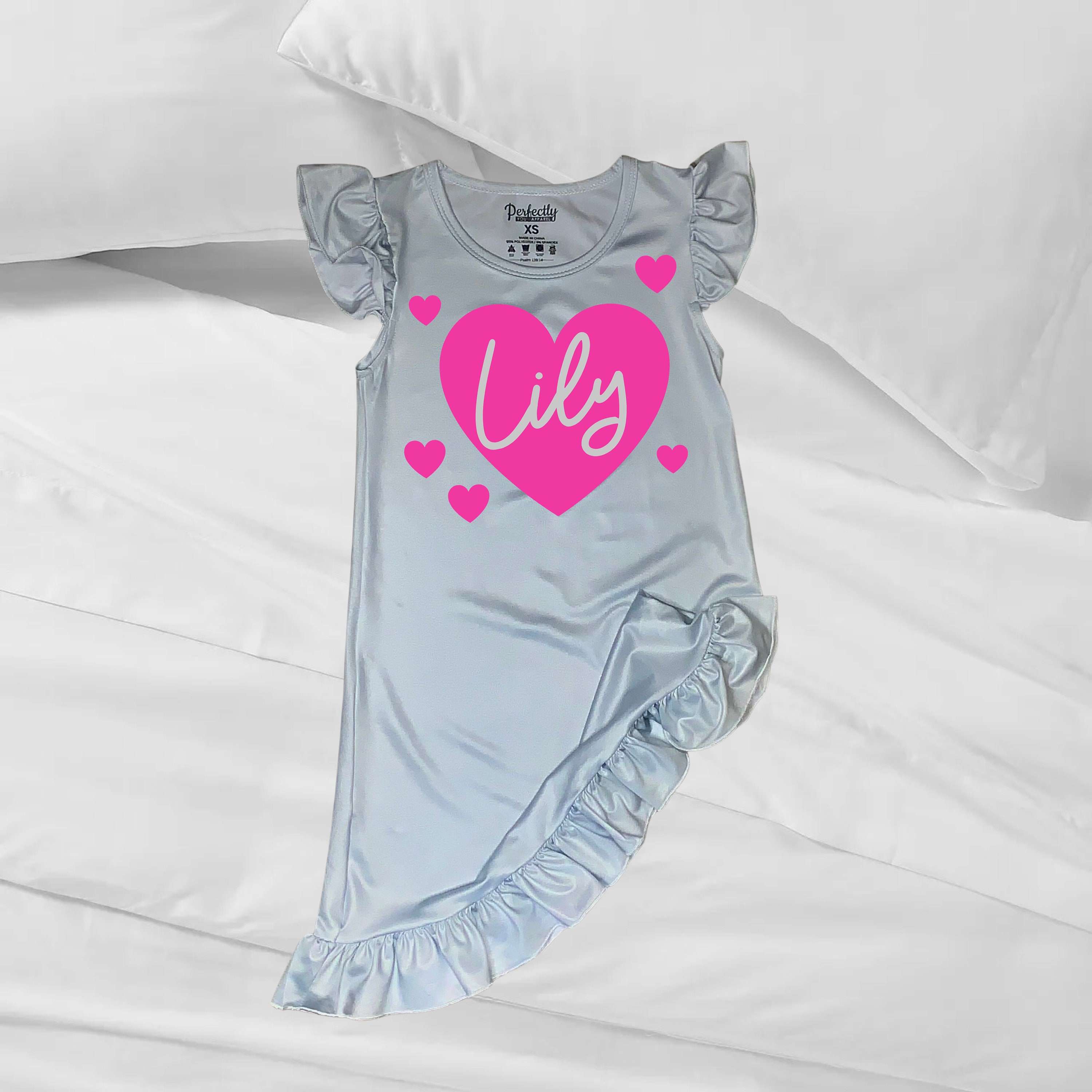 Personalized Toddler Nightgowns for Valentines Day, Custom Girls ...