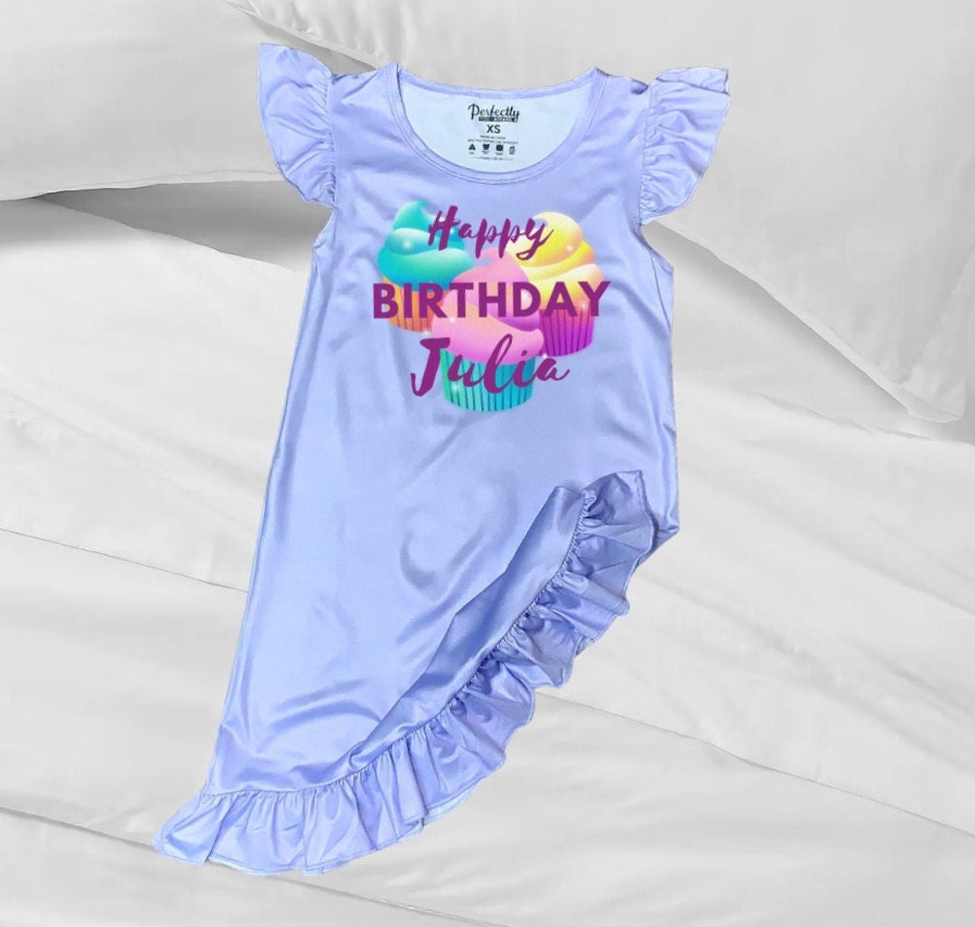 Personalized Birthday Pajamas for Girls: Custom Cake Sleepover Pjs - Etsy