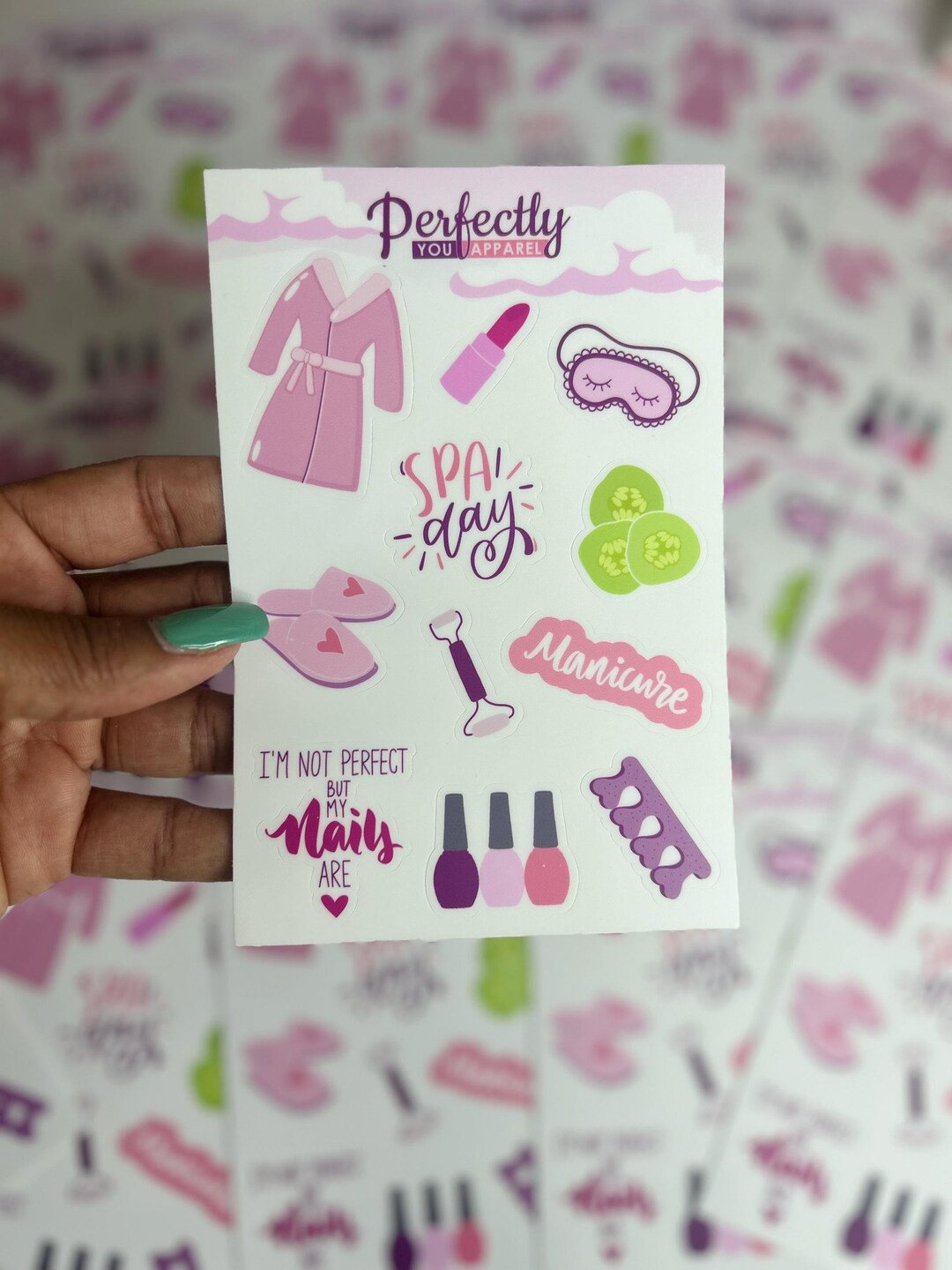 Spa Day Pamper Party Themed Sticker Sheet, Spa Party Gift Idea, Slumber ...