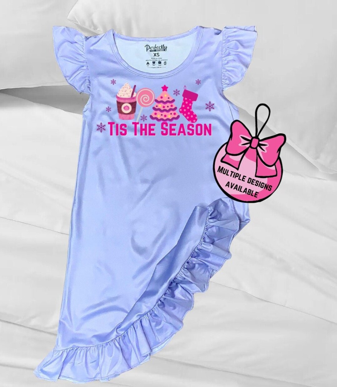 Christmas Holiday Nightgowns for Girls and Toddlers, Sizes XS-L ...