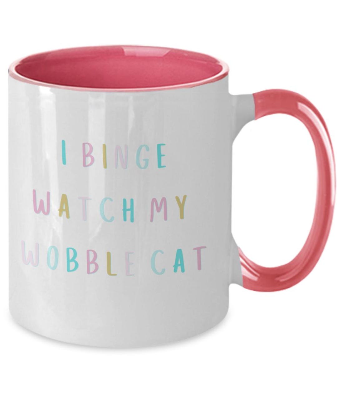 Wobble Cat Two-tone Mug, Wobble Cat Mom, Cerebellar Hypoplasia, Drunk ...