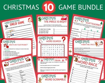 Printable Christmas Game Bundle | Christmas Party Games | Christmas ...