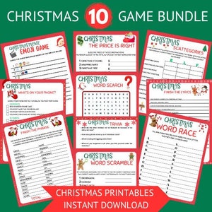 Printable Christmas Game Bundle | Christmas Party Games | Christmas ...