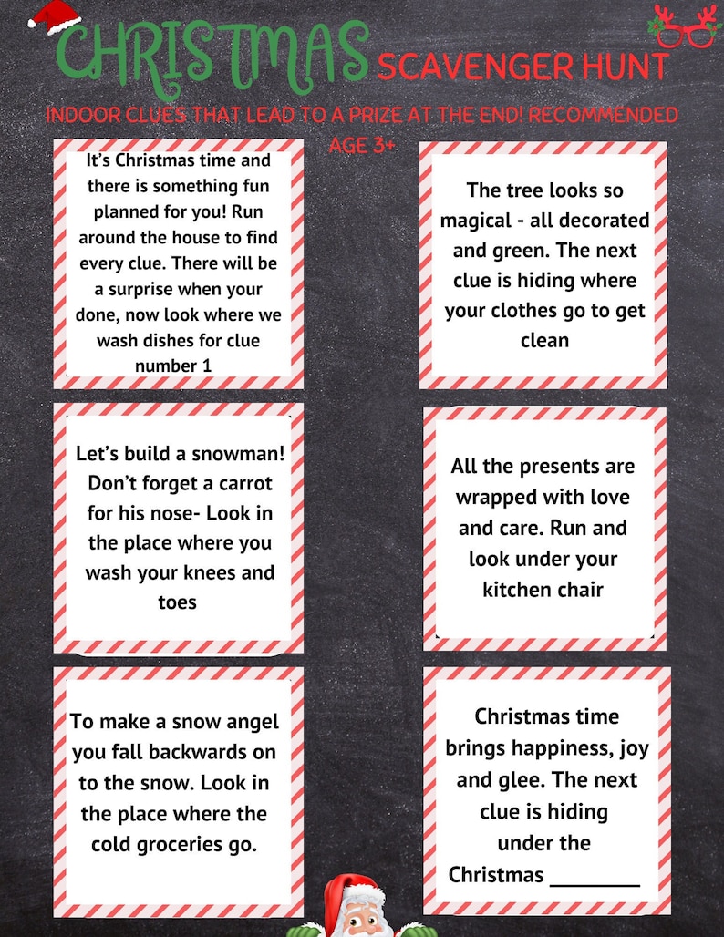 Christmas Scavenger Hunt for Kids | Christmas Printable Games for Kids ...