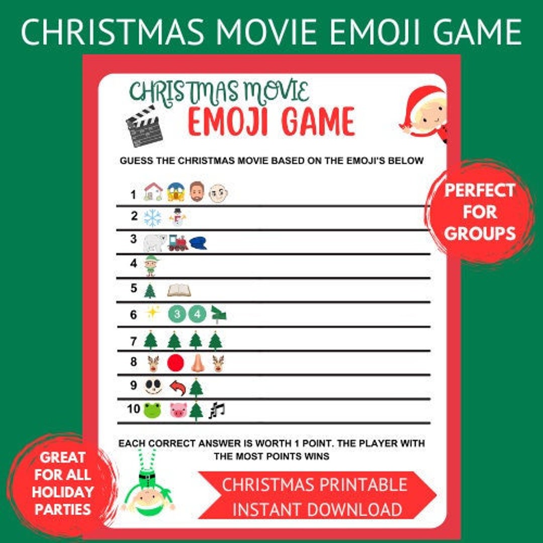 Christmas Movie Emoji Game | Christmas Printable Game | Christmas ...