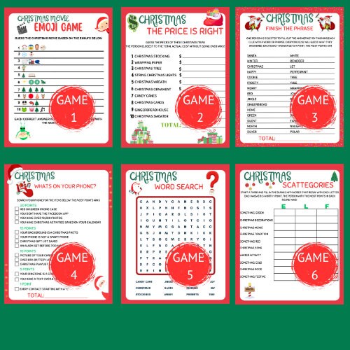 Printable Christmas Game Bundle | Christmas Party Games | Christmas ...