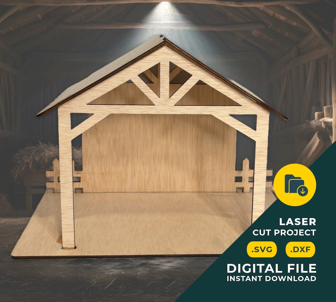 Stable Christmas Nativity Scene Nativity Scene - Laser Cut -digital File - Instant Download - Etsy
