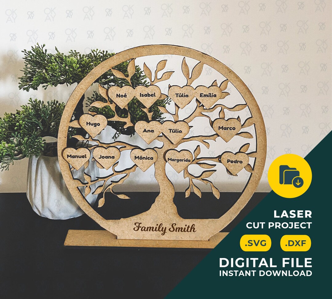 Life Tree Family Names - Tree of Life - Laser Cut -digital File ...