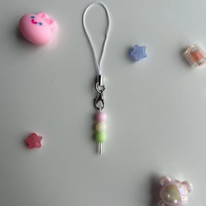 HANDMADE Cute Kawaii Dango Phone Charm, Beaded Jewelry, Beaded Accessories, Aesthetic, Pastel ...