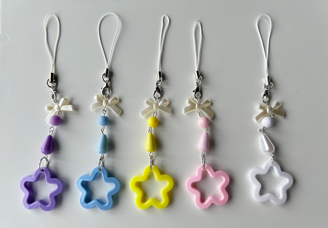 HANDMADE Cute Pastel Phone Charms, Flower Phone Charm, Pastel Aesthetic ...