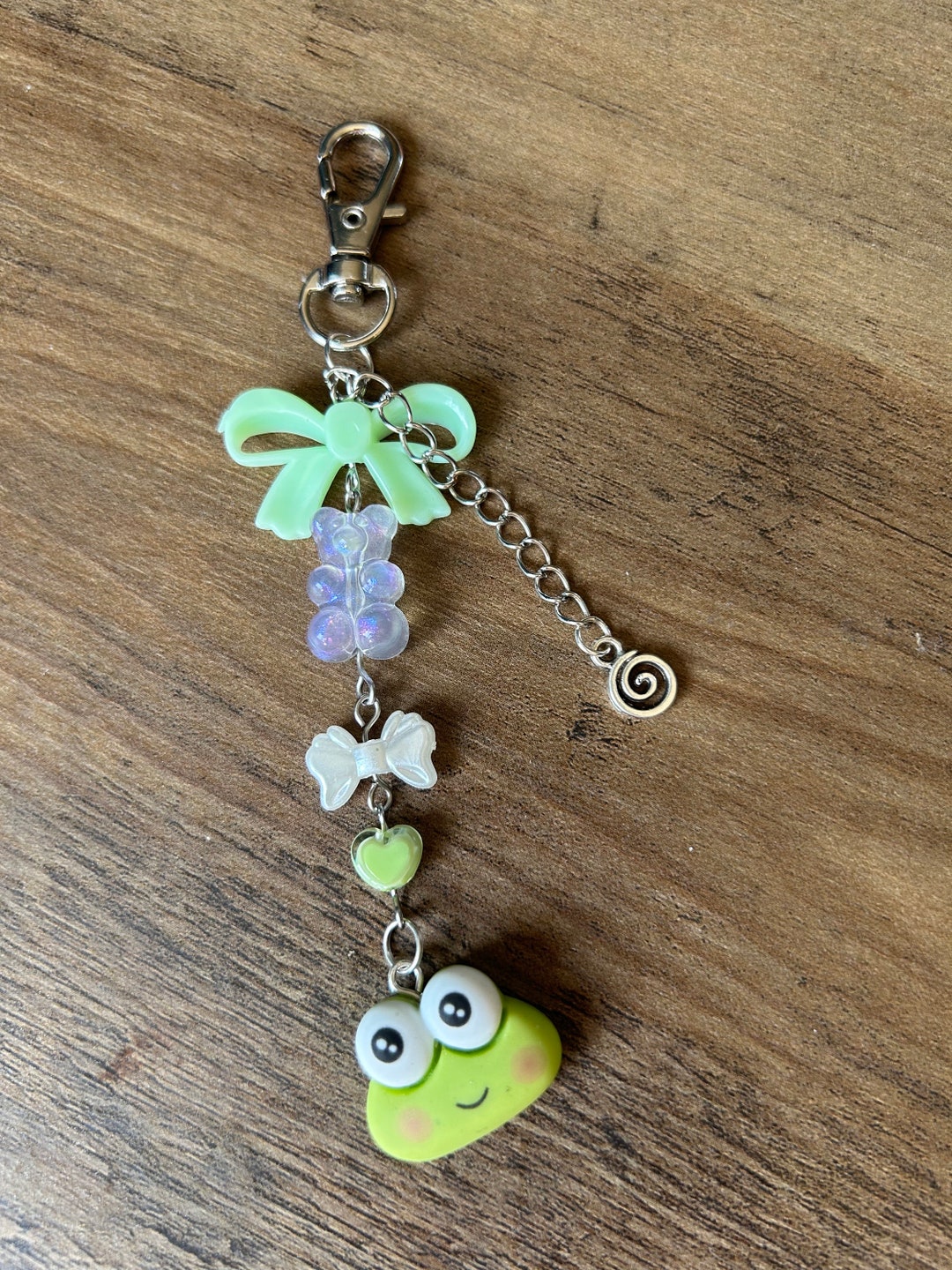 HANDMADE Cute Kawaii Keroppi Inspired Keychain, Beaded Accessories ...