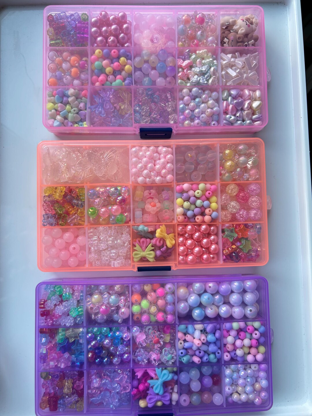 A Box of Cuteness Handmade Kawaii Bead Kits, Hearts, Stars, Flowers ...