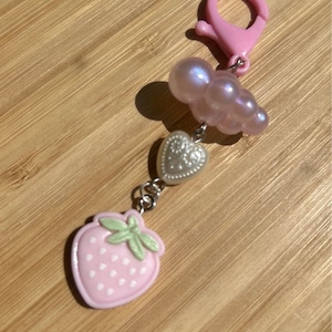 Cute Handmade Pastel Pink Kawaii Teddy Bear Keychain, Keyring, Bag ...