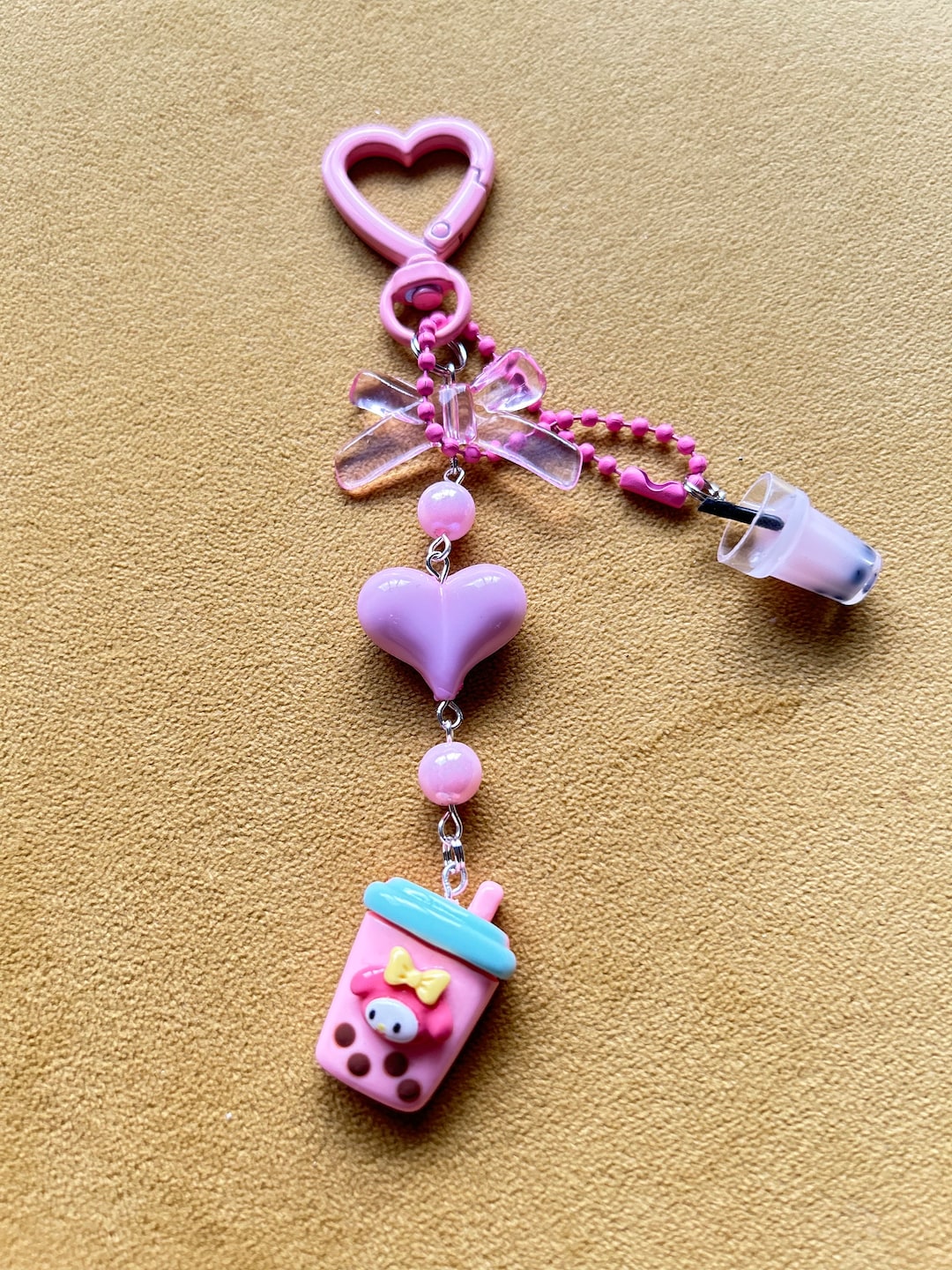 HANDMADE Cute My Melody Bubble Tea Keychain Keyring Beaded - Etsy Australia