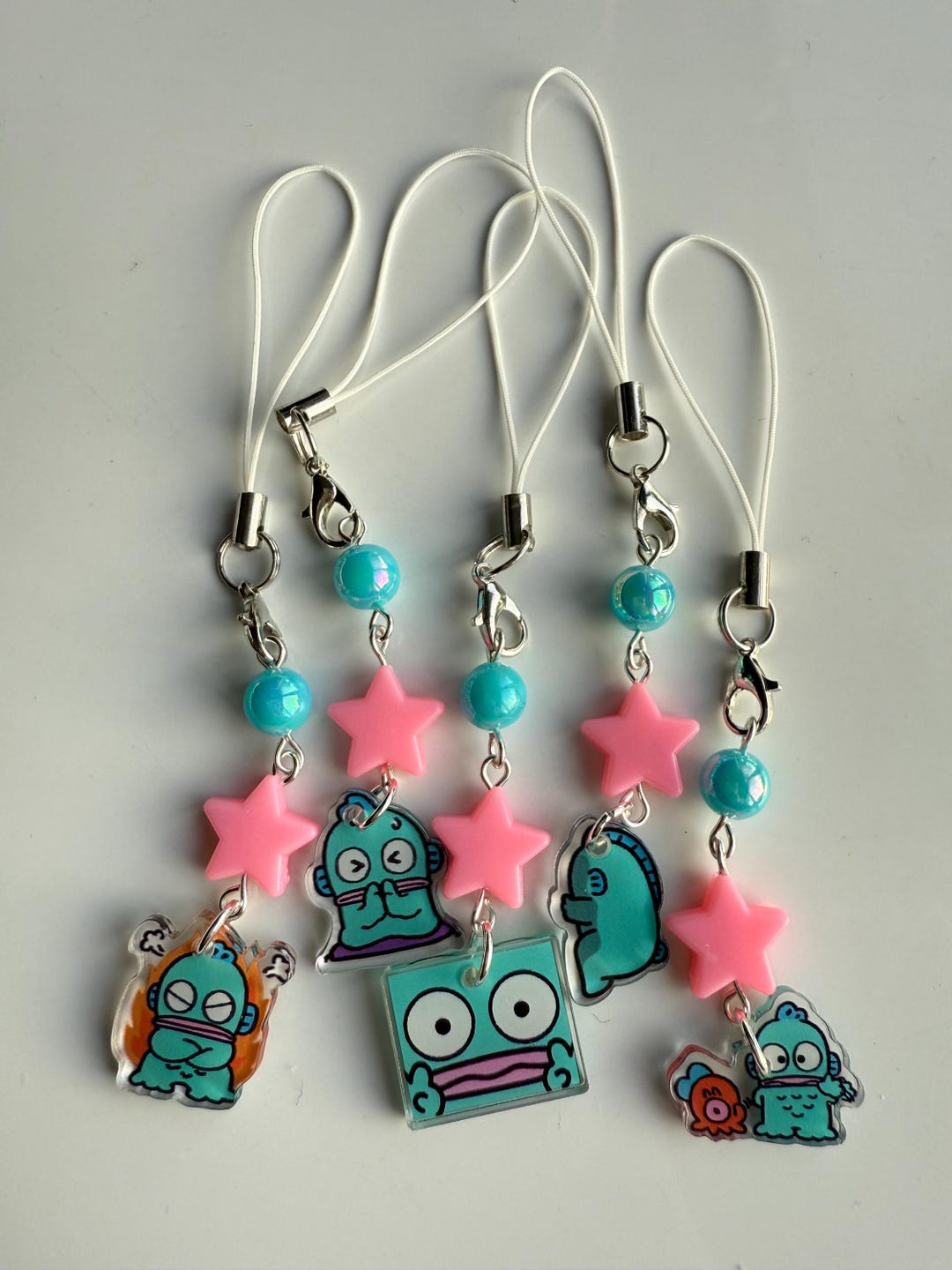 Handmade Acrylic Hangyodon Phone Charm: Kawaii Beaded Accessory, Bag ...